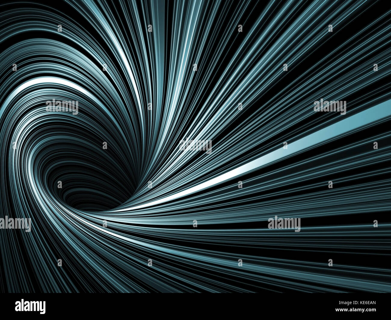 Abstract digital background, dark spiral tunnel with pattern of glowing ...