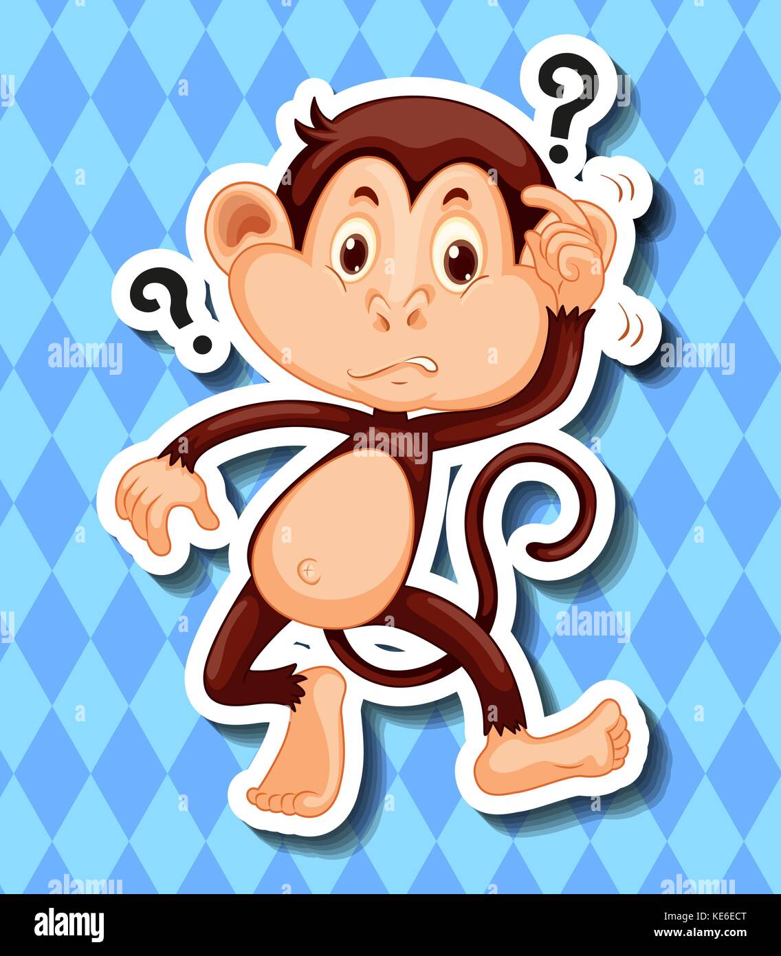 Monkey with question marks illustration Stock Vector Image & Art - Alamy