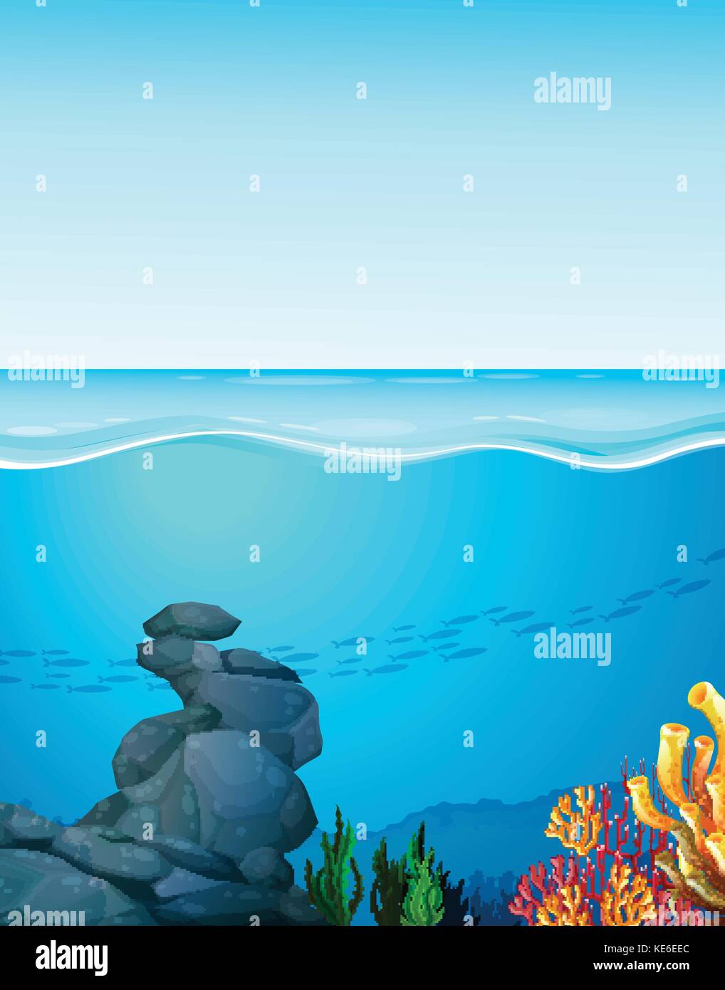 Underwater rock Stock Vector Images - Alamy