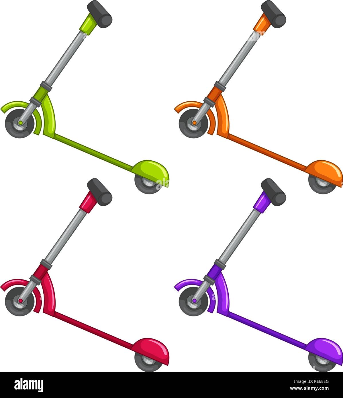 Scooters in four different colors illustration Stock Vector Image & Art ...