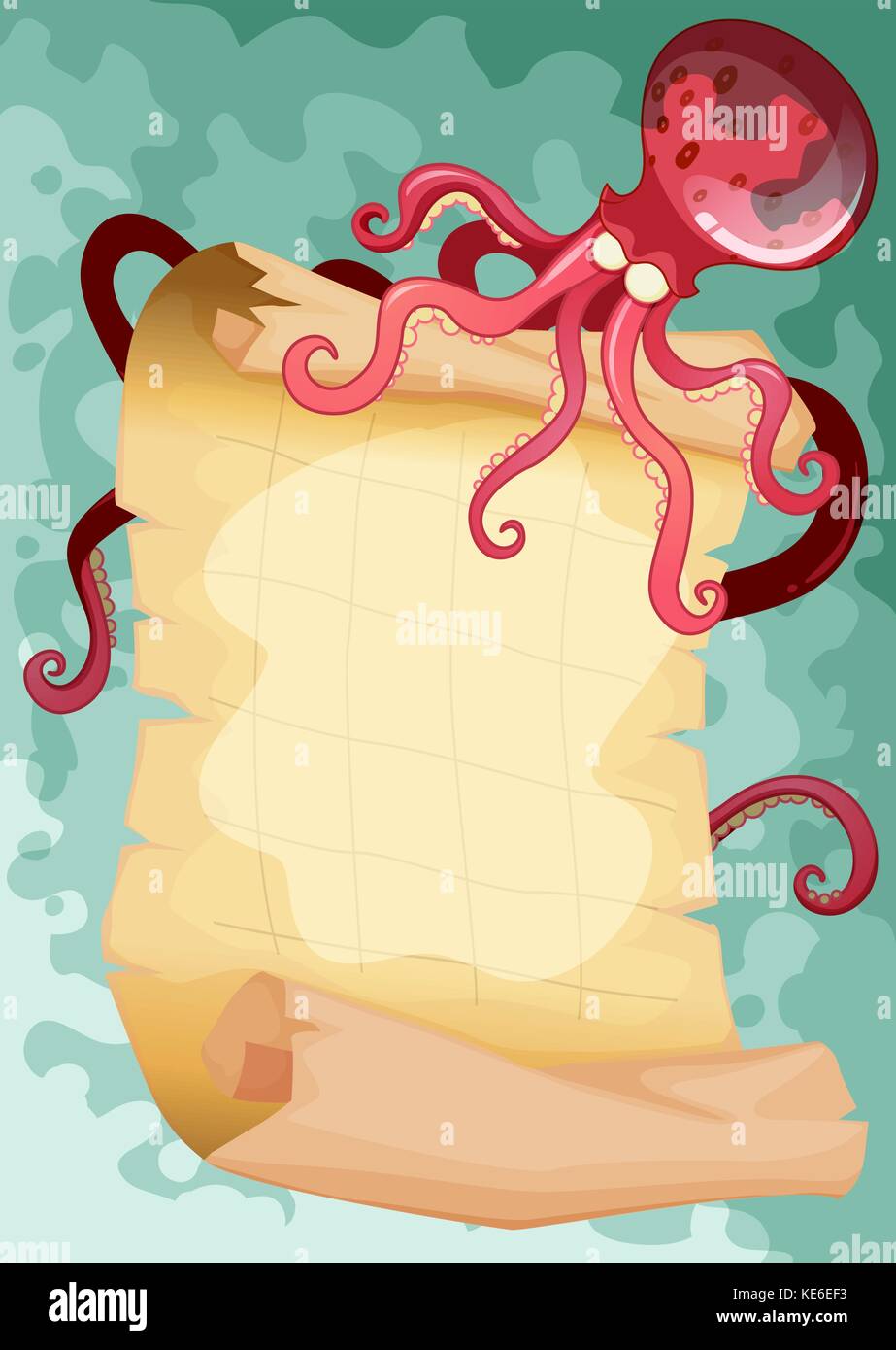 Border design with octopus illustration Stock Vector Image & Art - Alamy