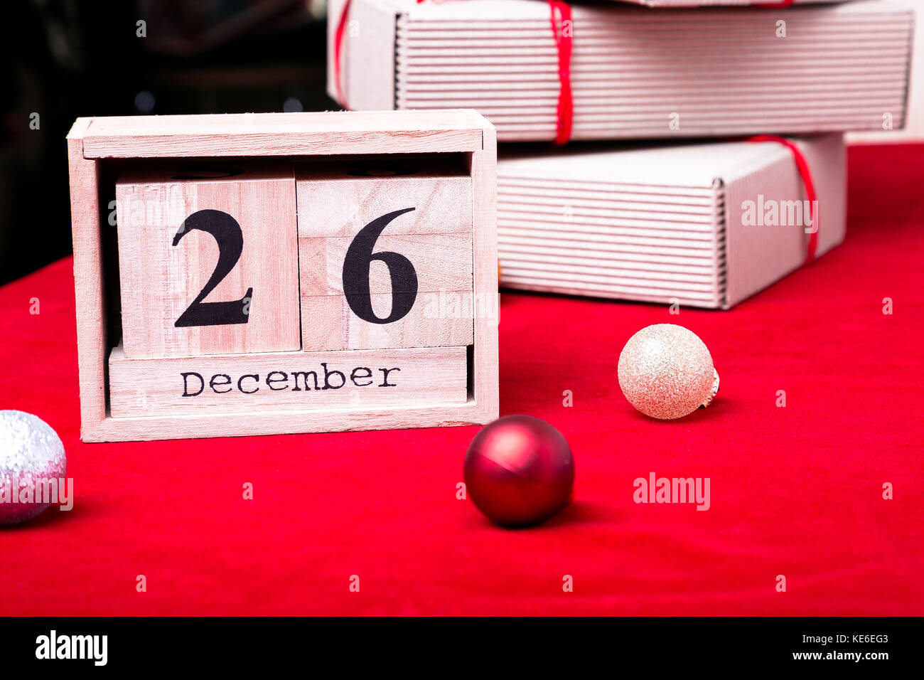 Boxing Day Sale. Calendar with date on red background. Christmas ...