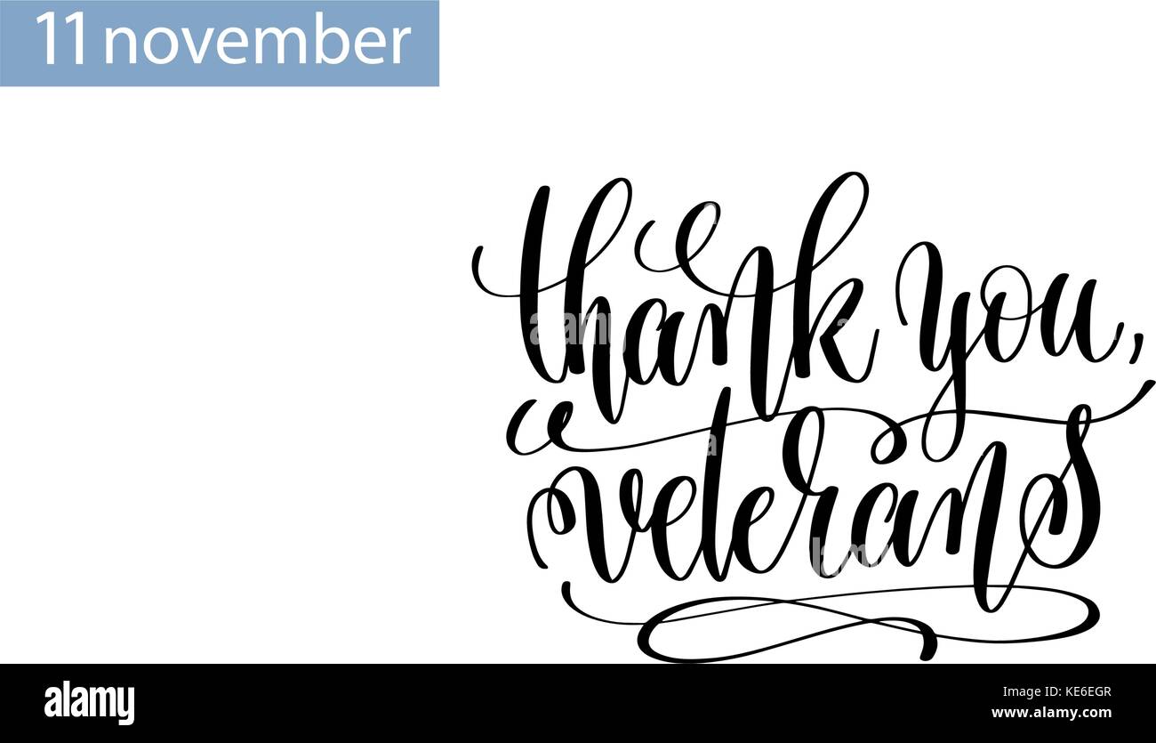 thank you, veterans hand lettering inscription to 11 november Stock ...