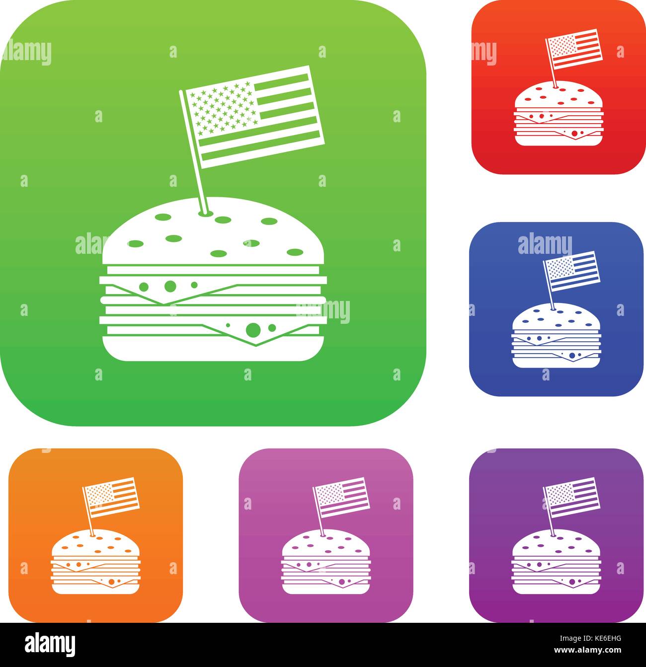 Hamburger set color collection Stock Vector Image & Art - Alamy
