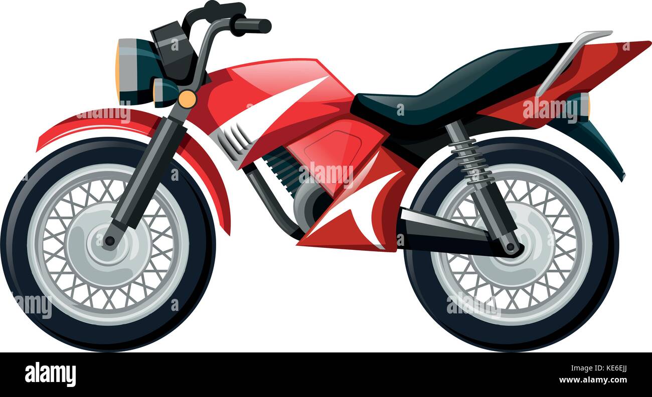 Motorcycle in red color illustration Stock Vector Image & Art - Alamy