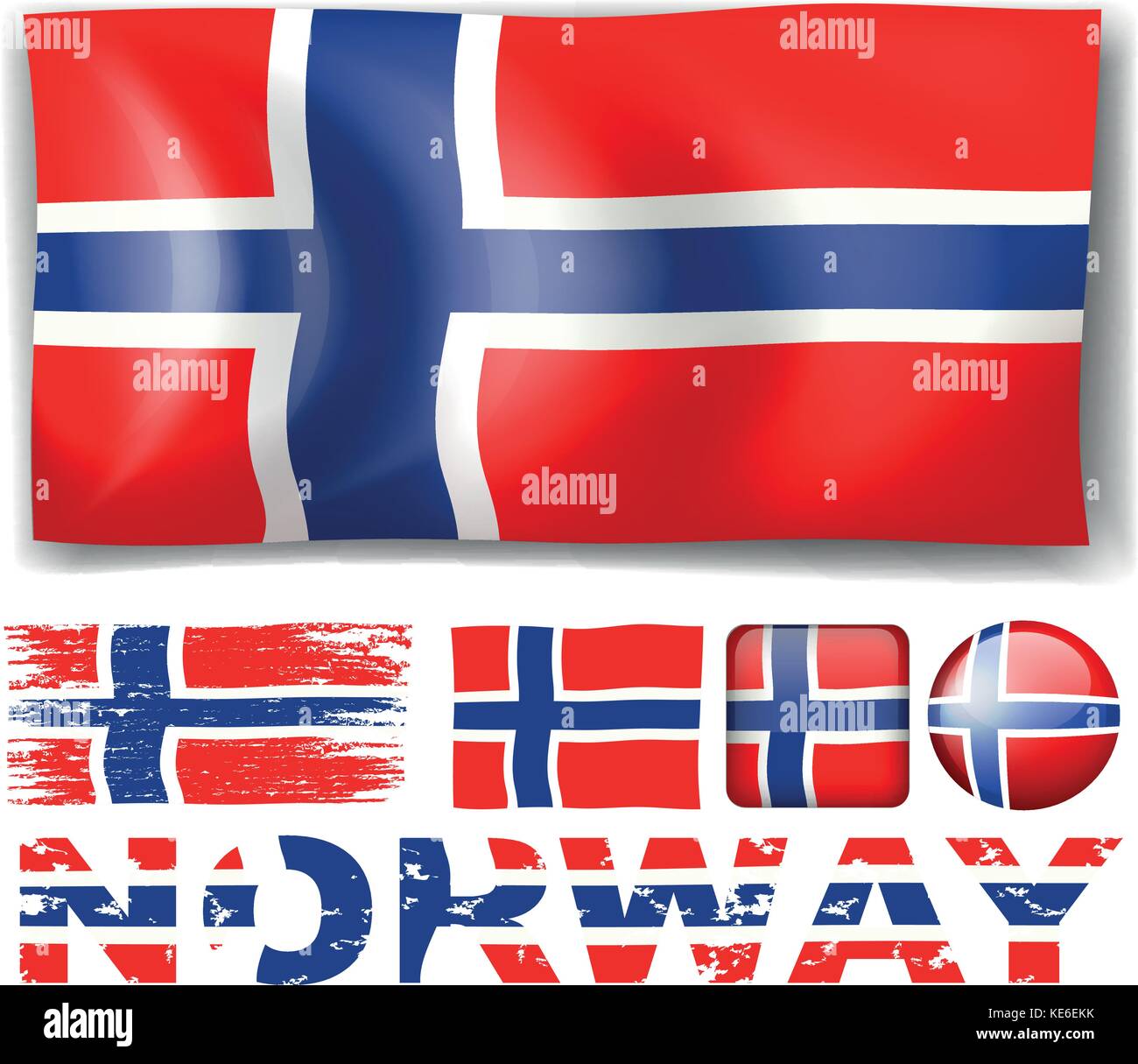 Norway flag in different designs illustration Stock Vector Image & Art ...