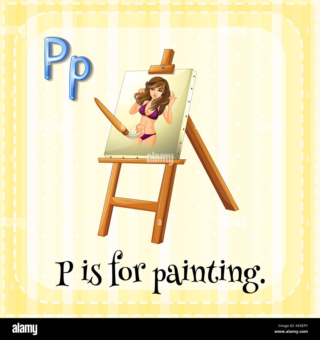 Flashcard alphabet P is for painting illustration Stock Vector Image ...