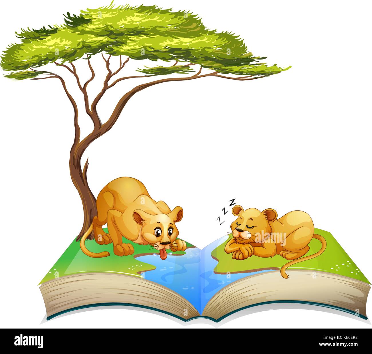 Lions book image Stock Vector Images - Alamy
