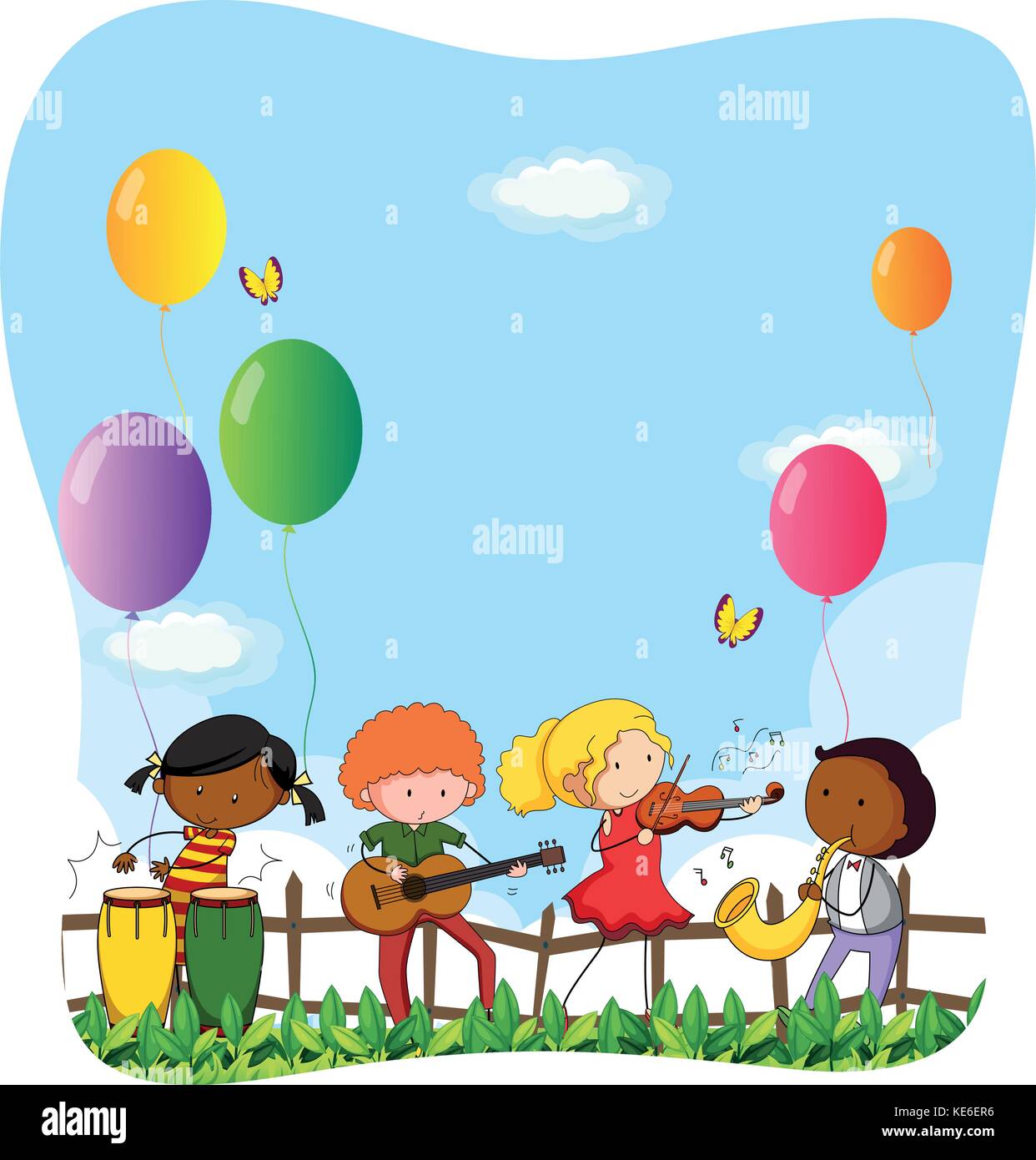 Children playing musical instruments illustration Stock Vector Image ... Children playing musical instruments illustration Stock Vector Image ...