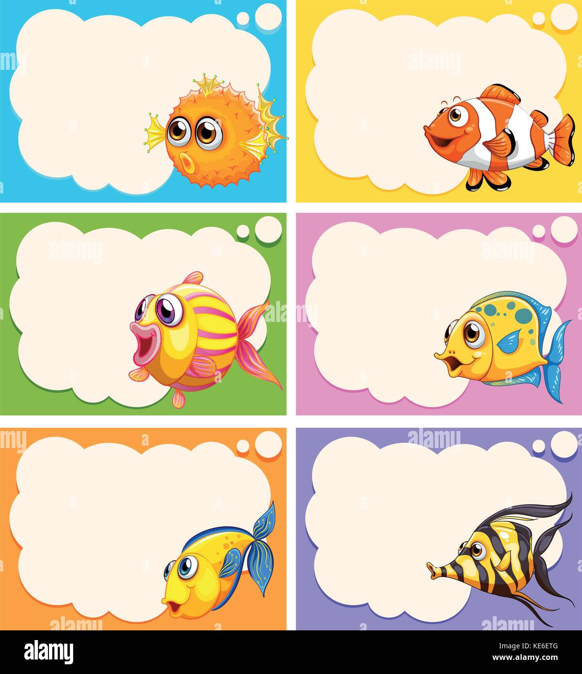 Label design with cute fish illustration Stock Vector Image & Art - Alamy