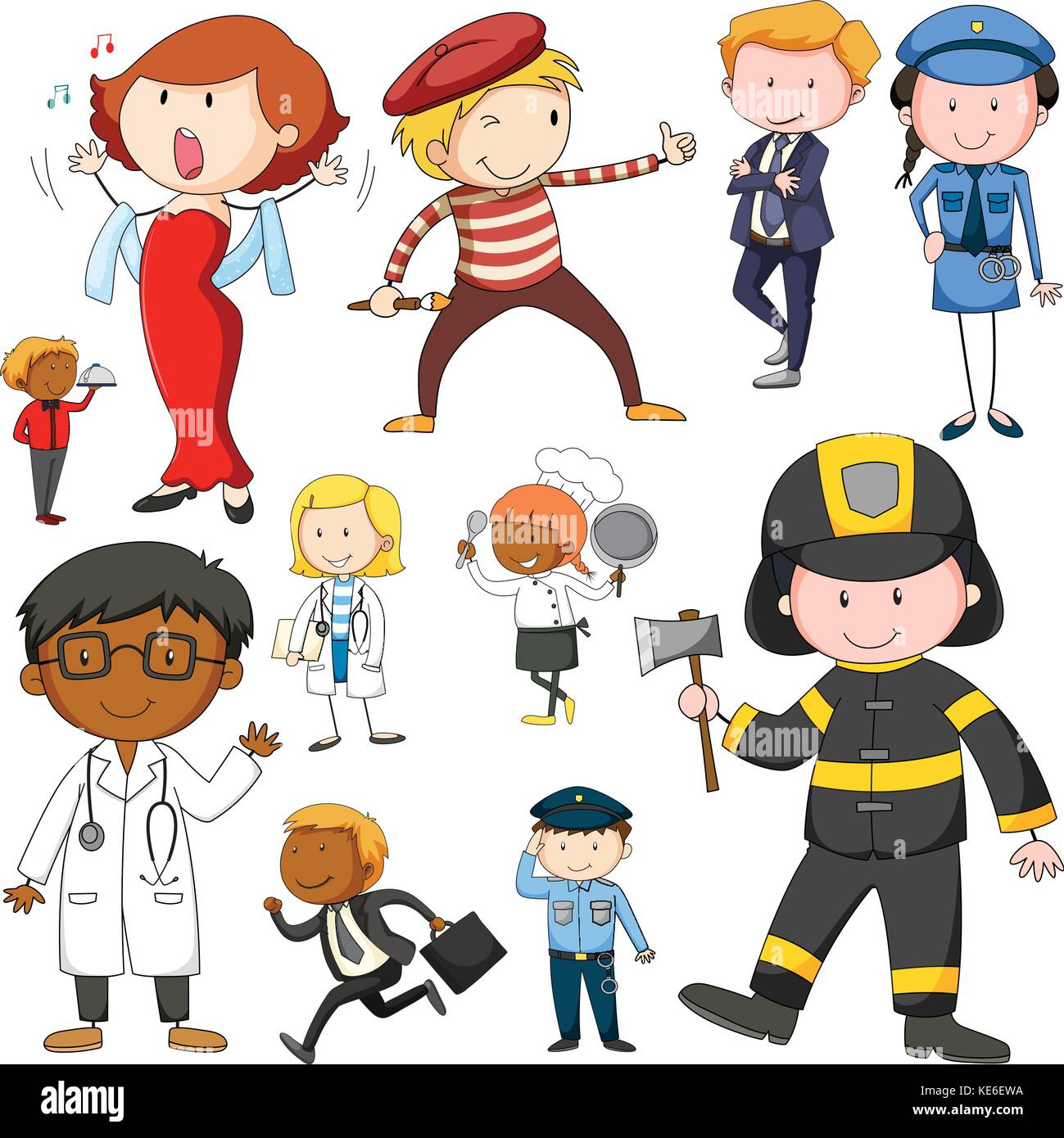 Set of people doing different jobs illustration Stock Vector Image ... Set of people doing different jobs illustration Stock Vector Image ...