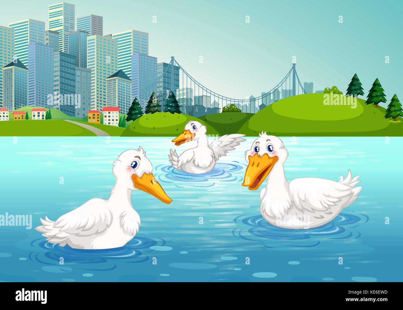 Swimming In A Lake Clipart