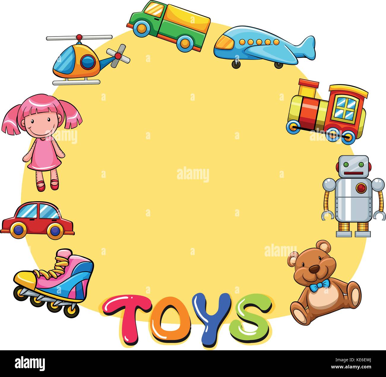 Border design with lots of toys illustration Stock Vector Image & Art ...