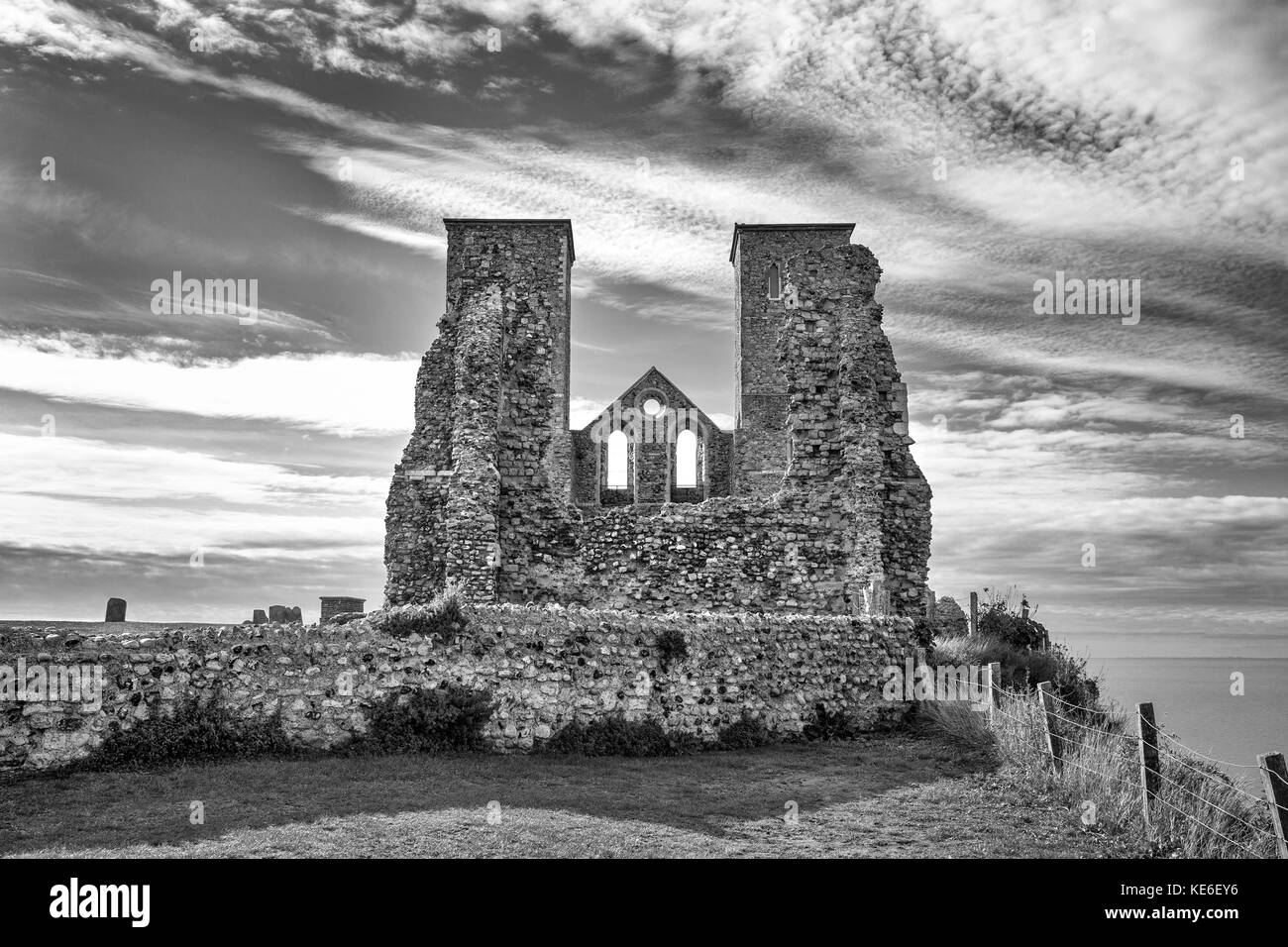 Reculver Towers seen from the eastern side Stock Photo - Alamy
