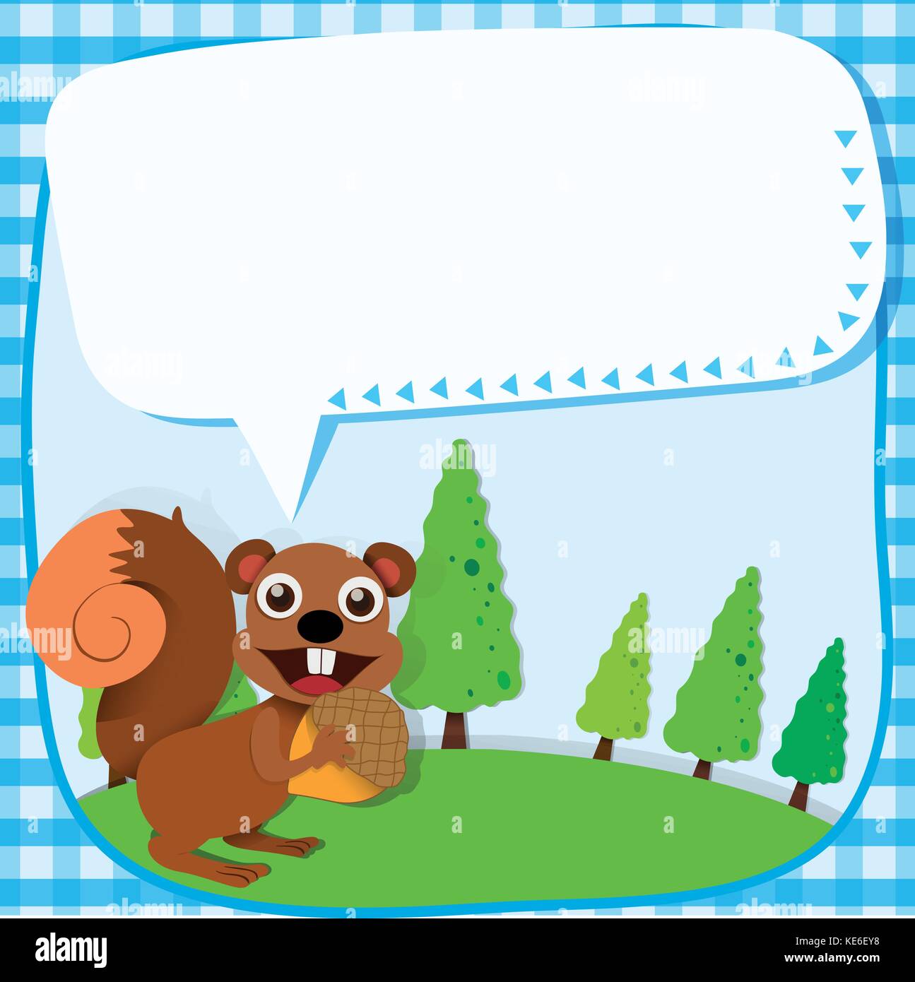 Border design squirrel and acorn illustration Stock Vector Image & Art ...