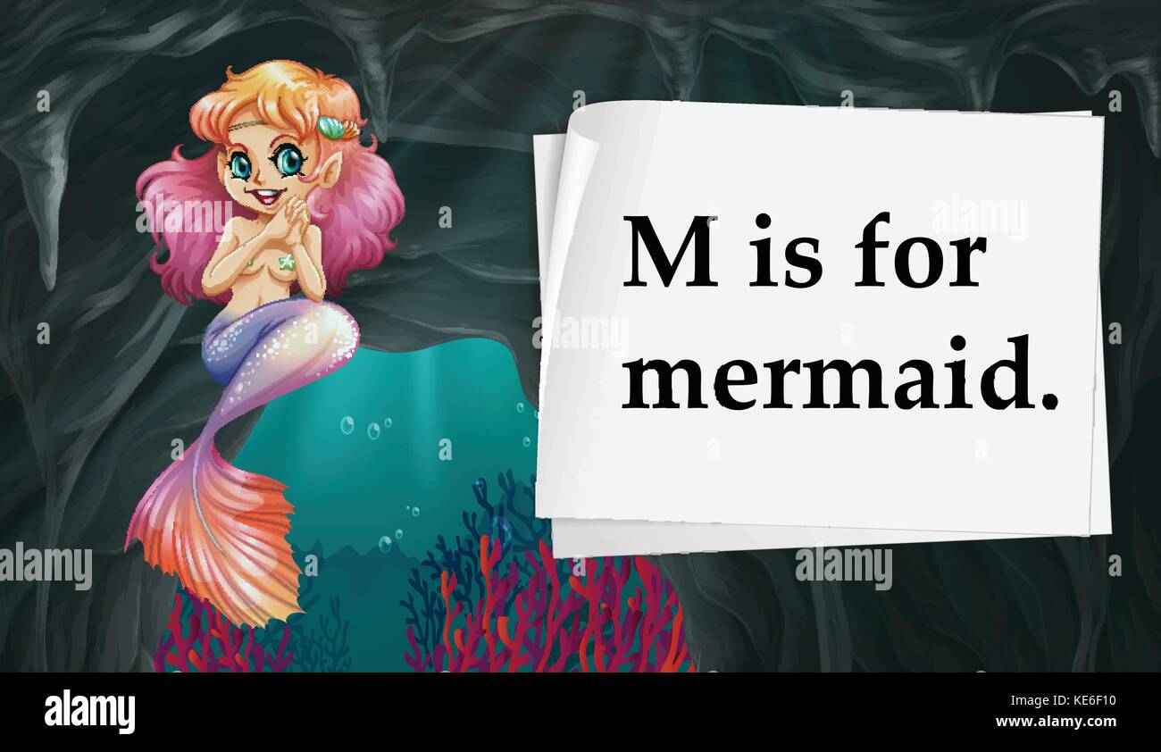 Letter M is for mermaid illustration Stock Vector Image & Art - Alamy
