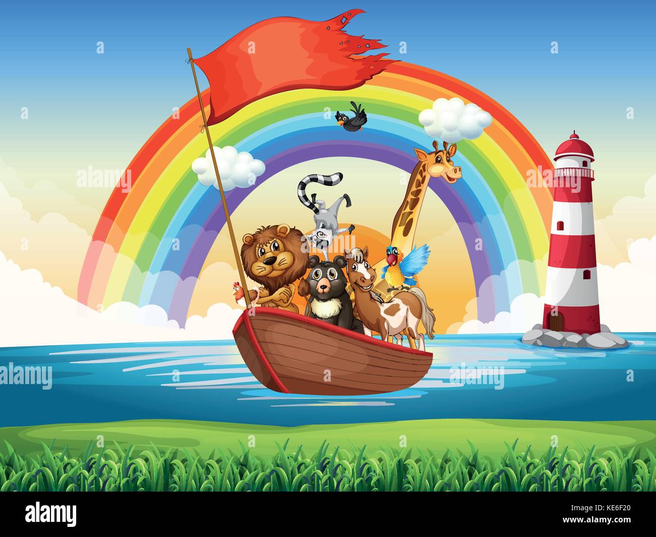 Boat flag trip on Stock Vector Images - Alamy