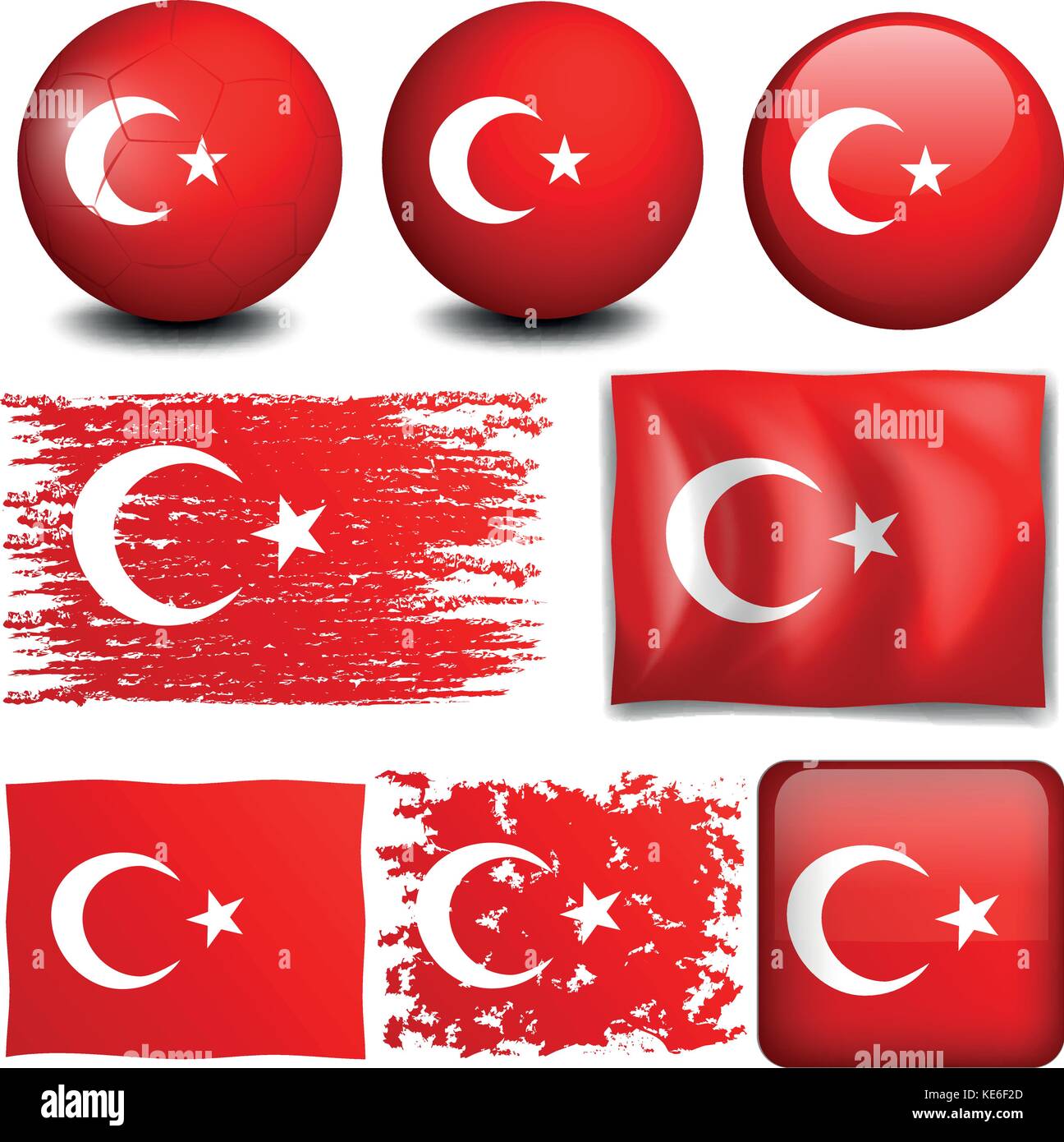 Turkey flag on different objects illustration Stock Vector Image & Art ...
