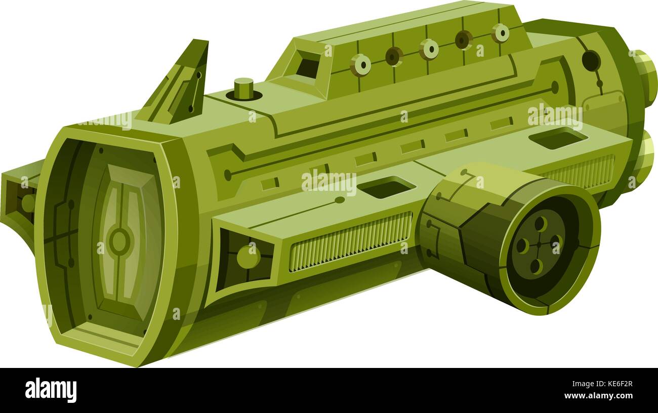 Green rocketship on white illustration Stock Vector Image & Art - Alamy