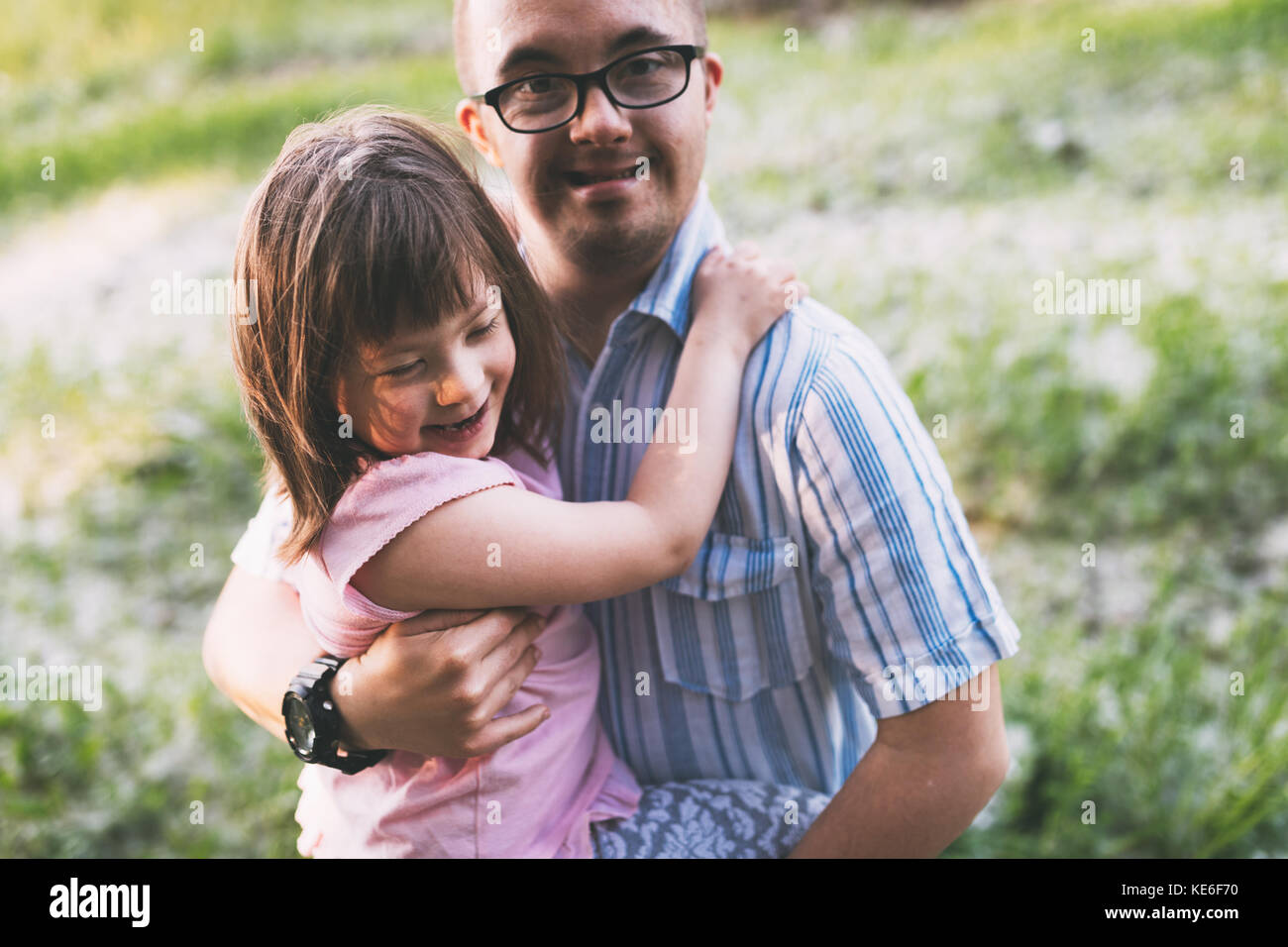 Disabled boy hug girl hi-res stock photography and images - Alamy