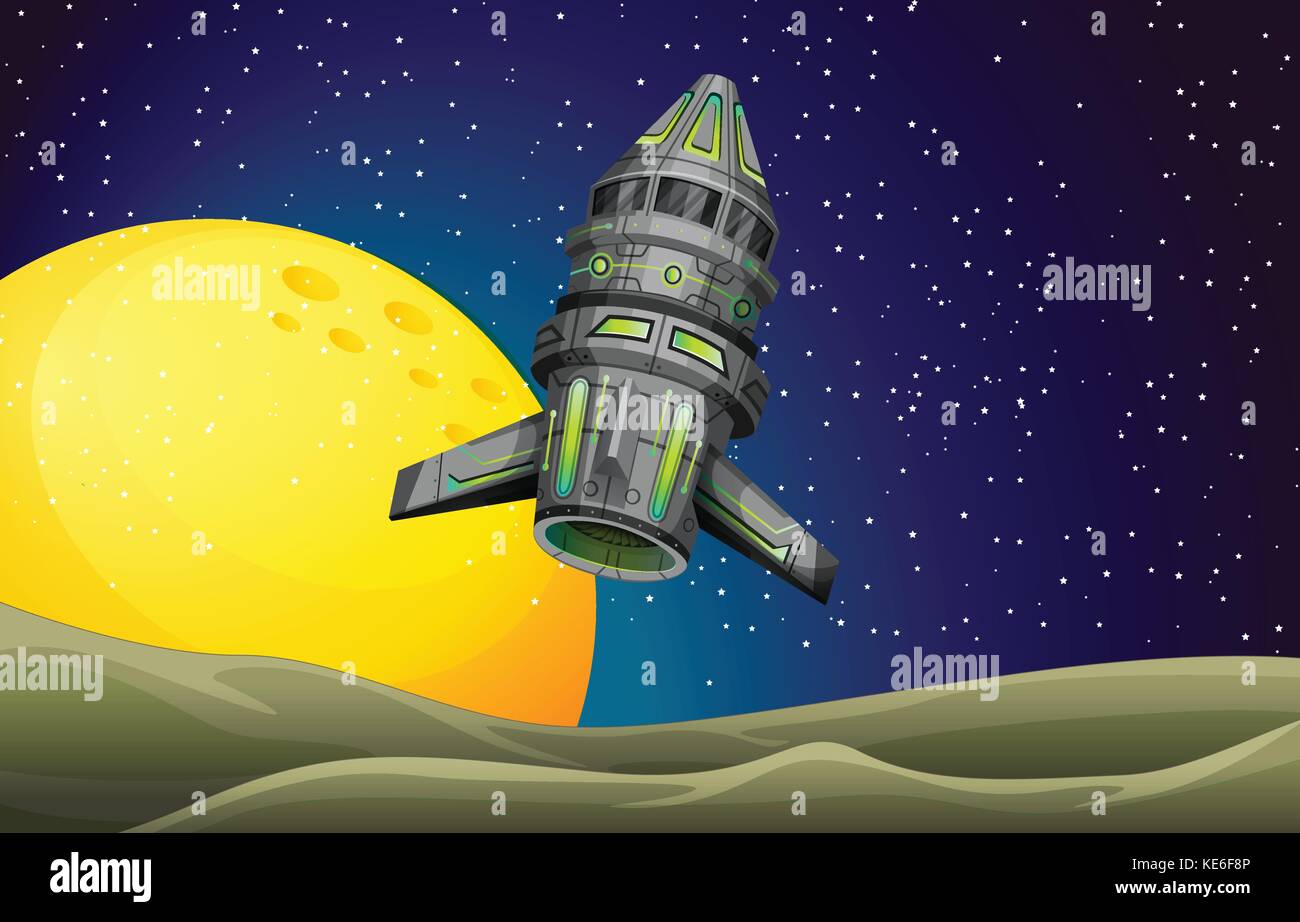 Rocket ship flying in Stock Vector Images - Alamy