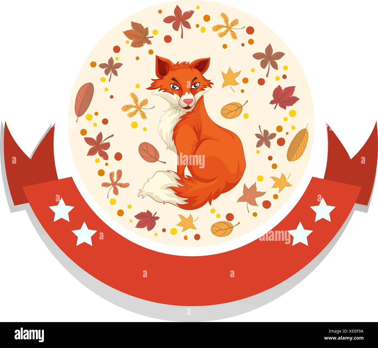 Logo template with fox and leaves illustration Stock Vector Image & Art ...