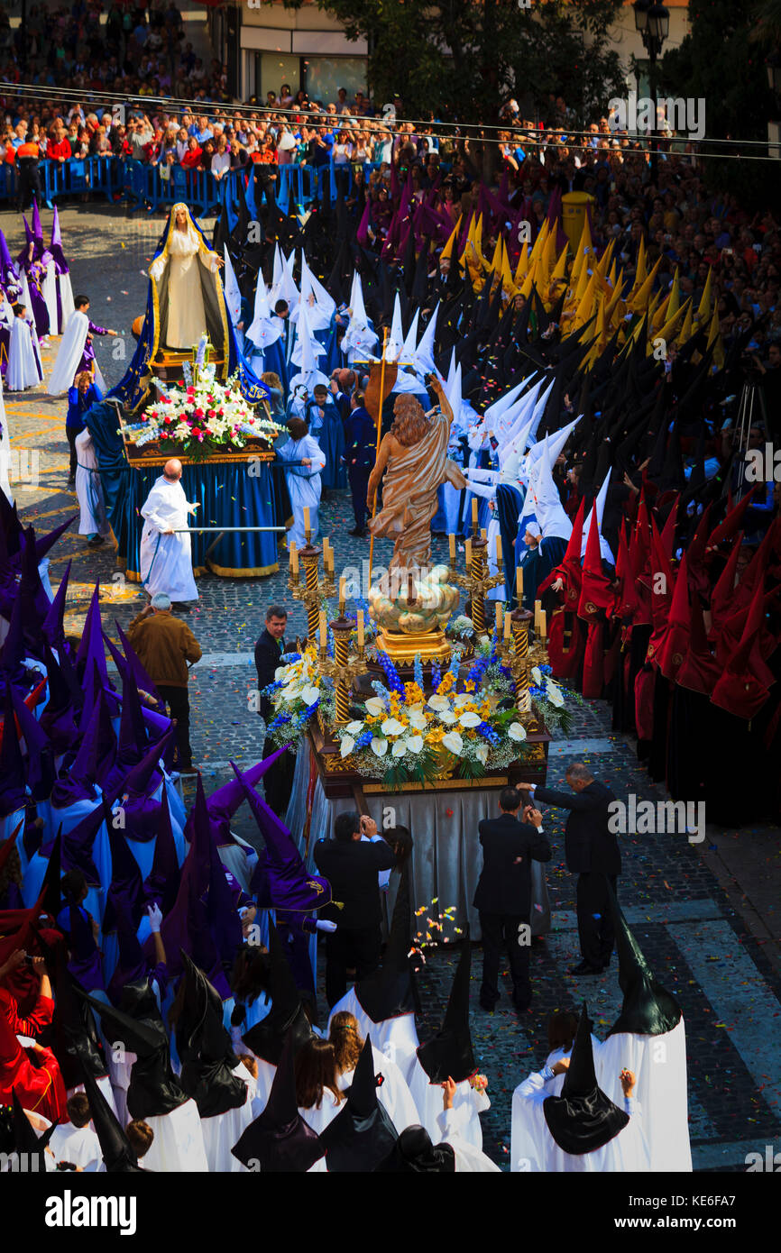 Easter Sunday Resurrection Procession, the meeting of Jesus with Virgin ...