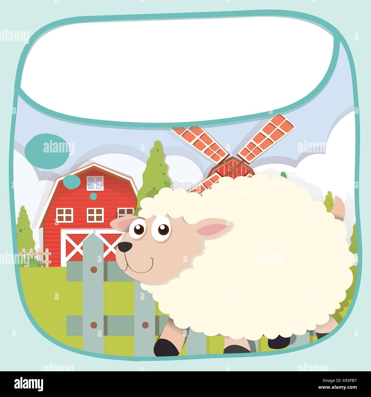 Border design with sheep on the farm illustration Stock Vector Image ...