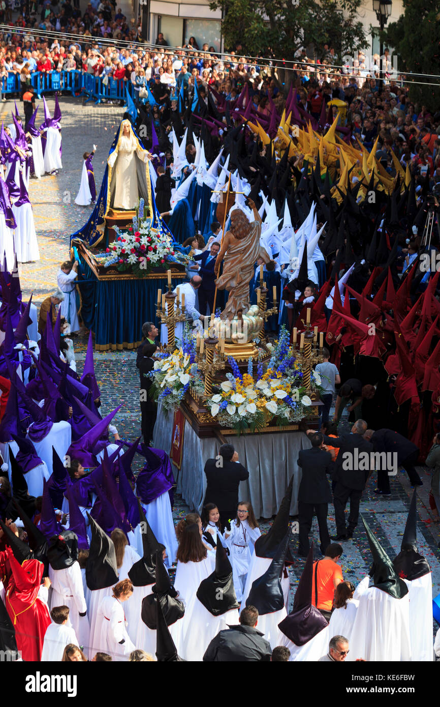 Easter Sunday Resurrection Procession, the meeting of Jesus with Virgin ...