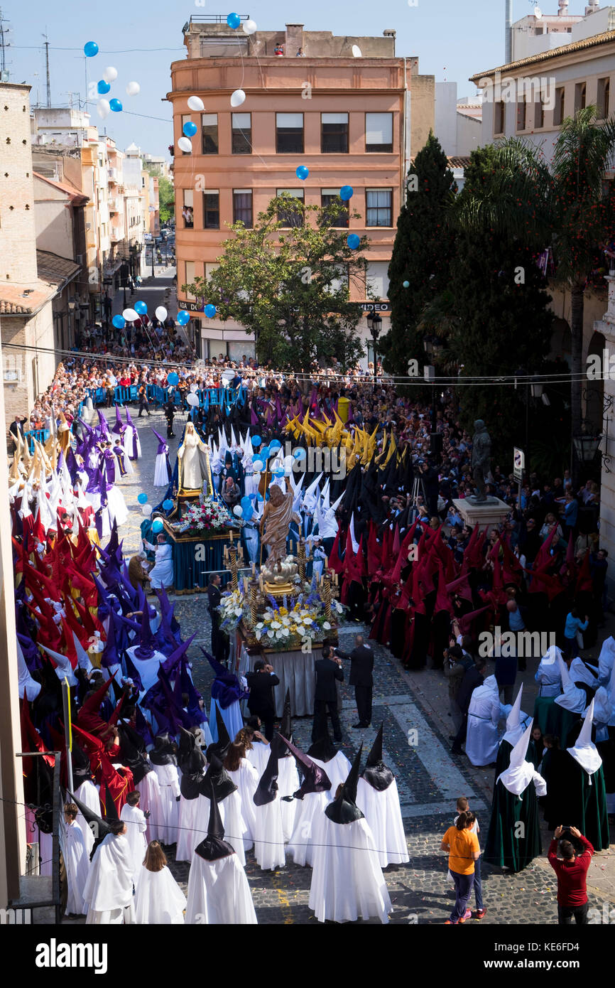 Easter Sunday Resurrection Procession, the meeting of Jesus with Virgin ...