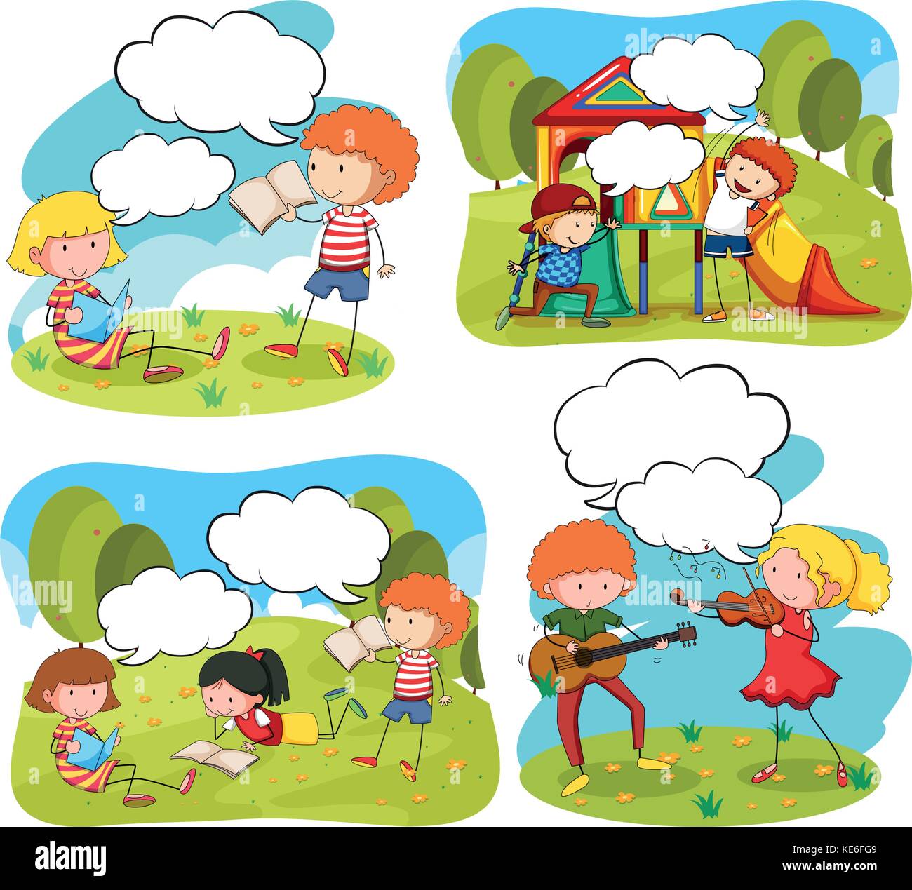 Children playing music in Stock Vector Images - Alamy