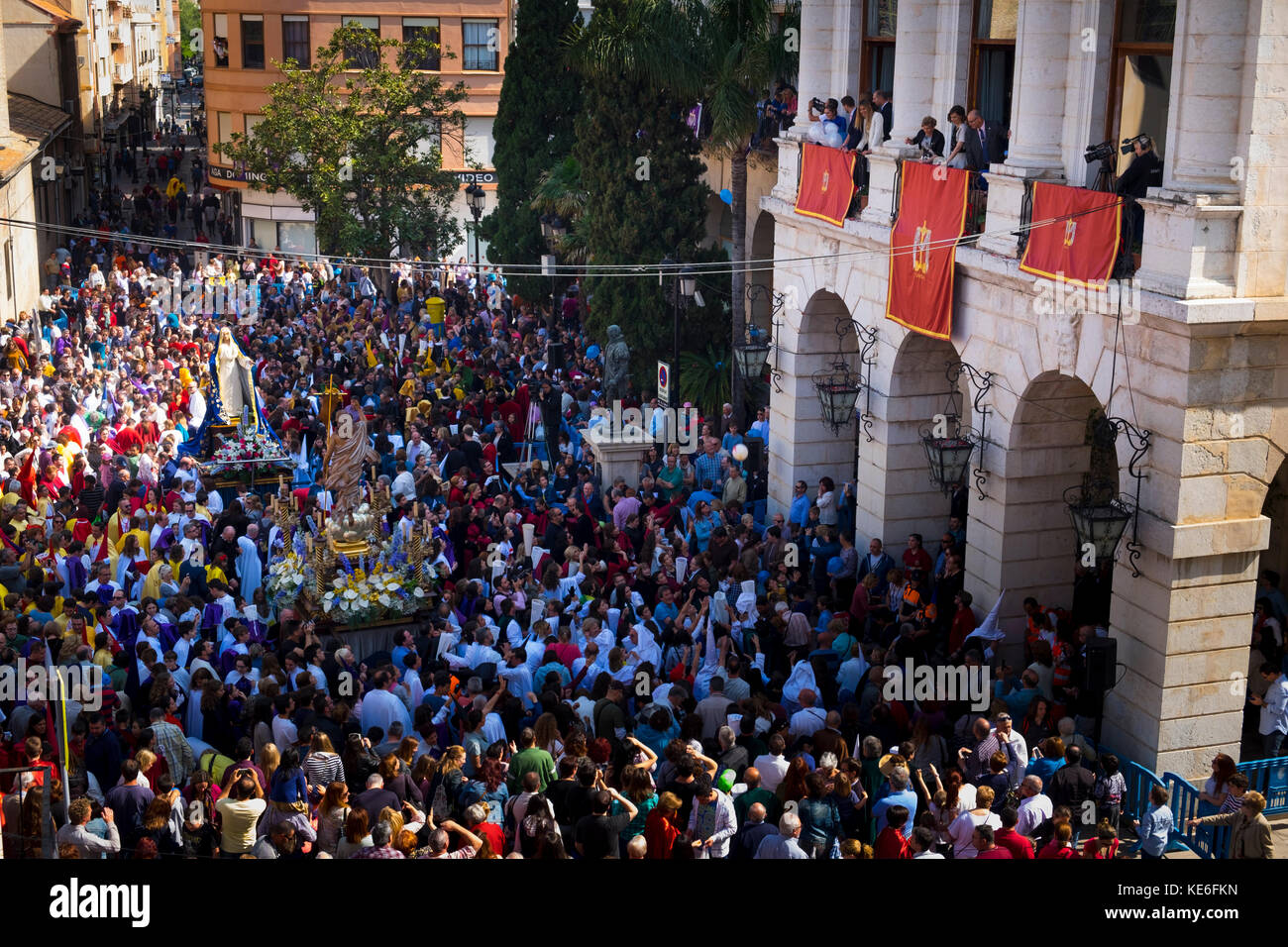 Easter Sunday Resurrection Procession, the meeting of Jesus with Virgin ...