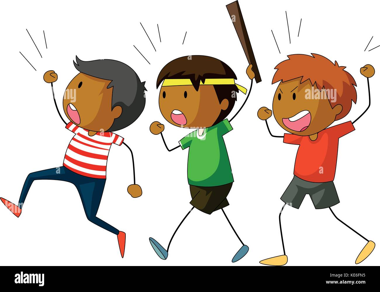 Group of boys on strike illustration Stock Vector Image & Art - Alamy