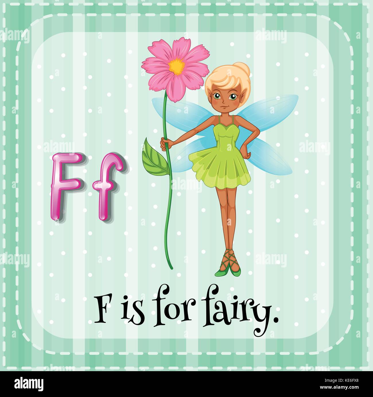 Flashcard letter F is for fairy illustration Stock Vector Image & Art ...