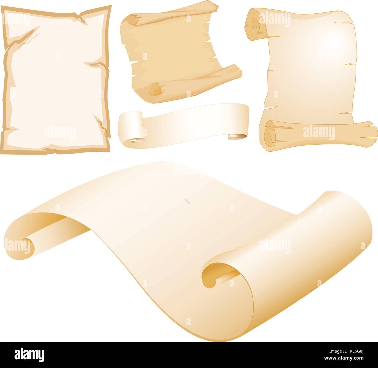 Parchment papers in different designs illustration Stock Vector Image ...