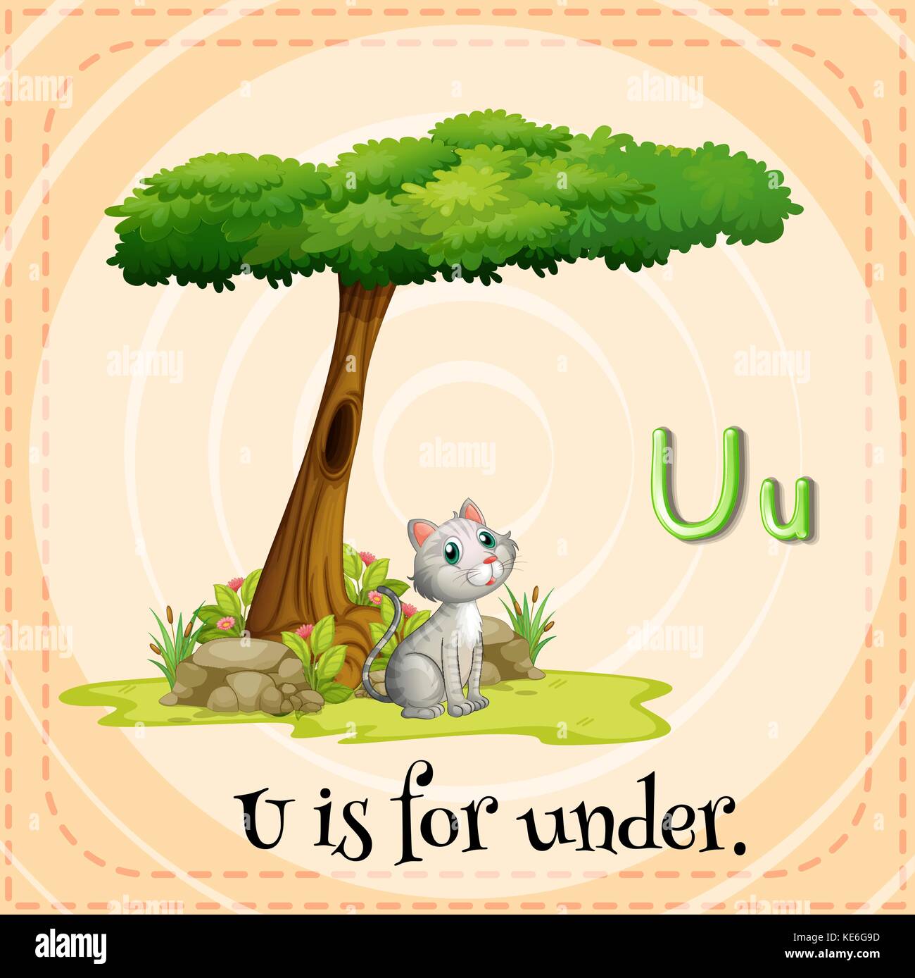 Flashcard letter U is for under illustration Stock Vector Image & Art ...