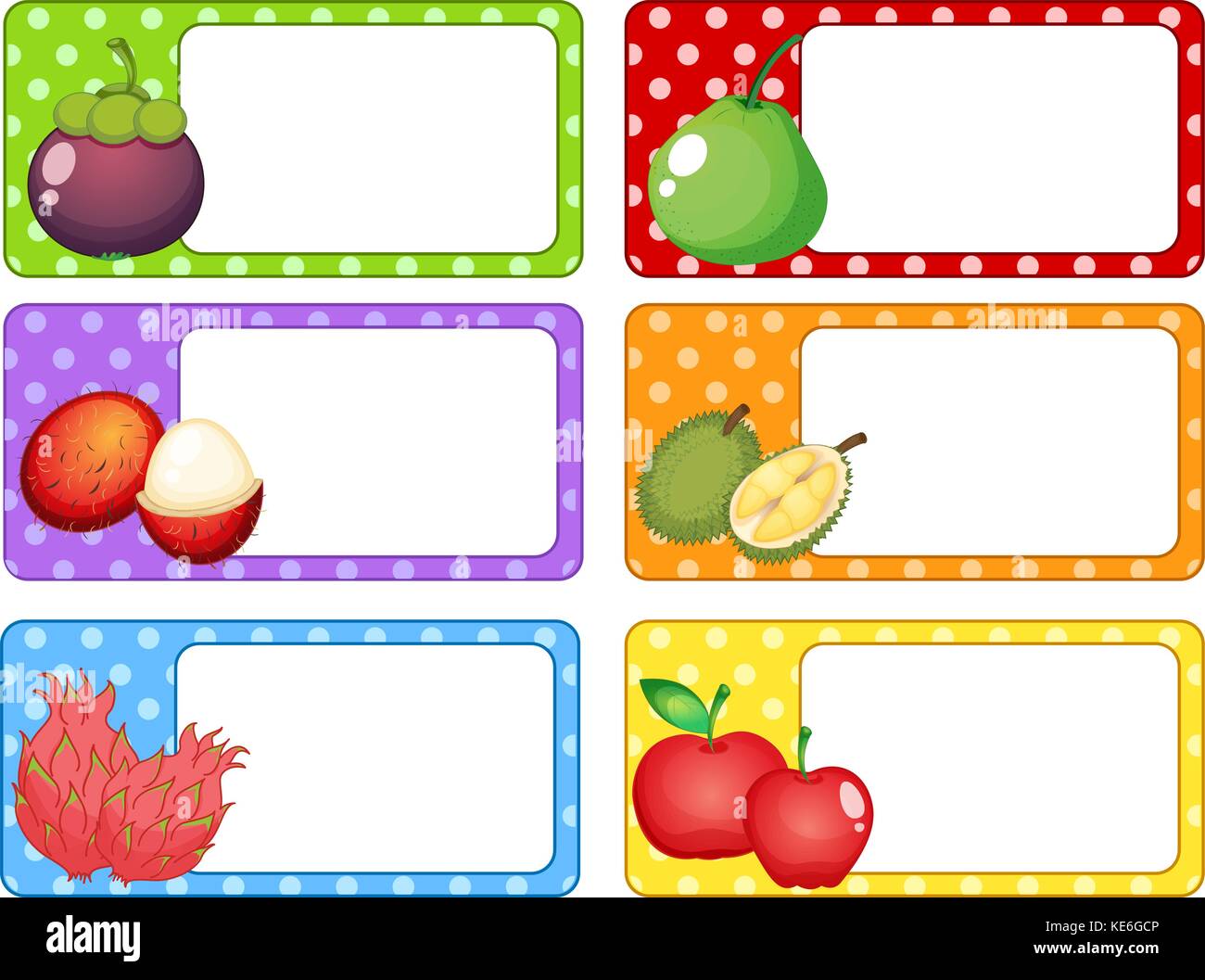 Label design with fresh fruits illustration Stock Vector Image & Art ...