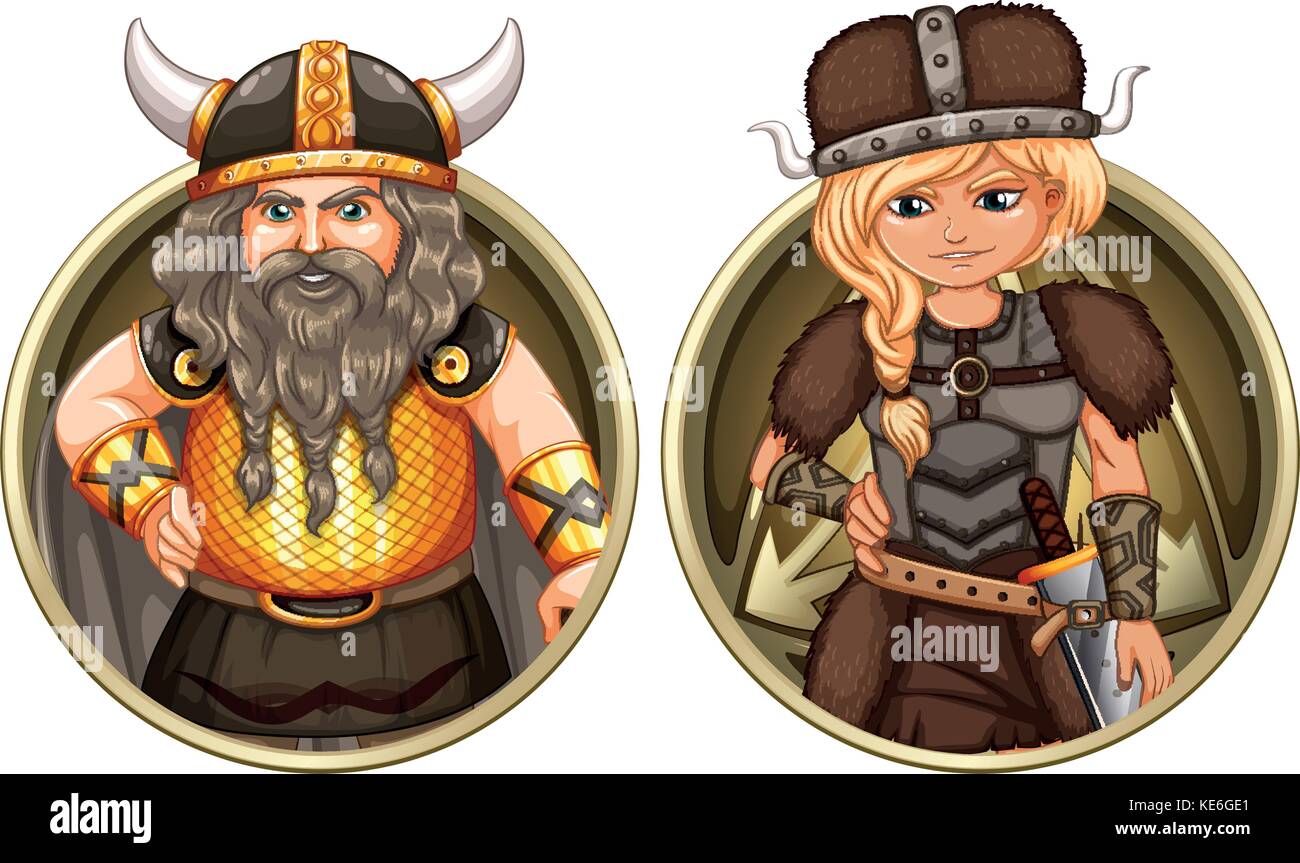 Female viking drawing hi-res stock photography and images - Alamy