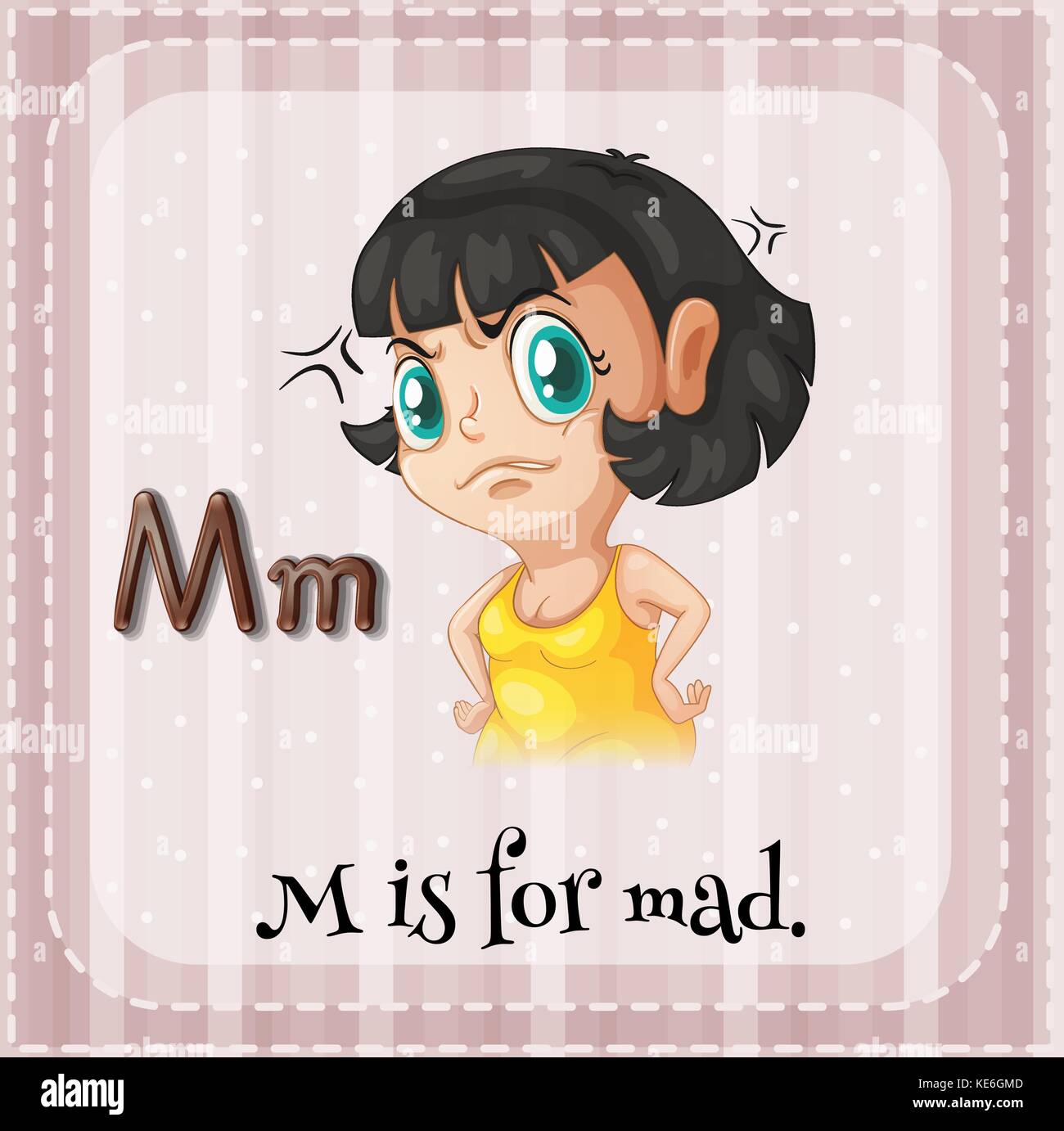 Flashcard letter M is for mad illustration Stock Vector Image & Art - Alamy