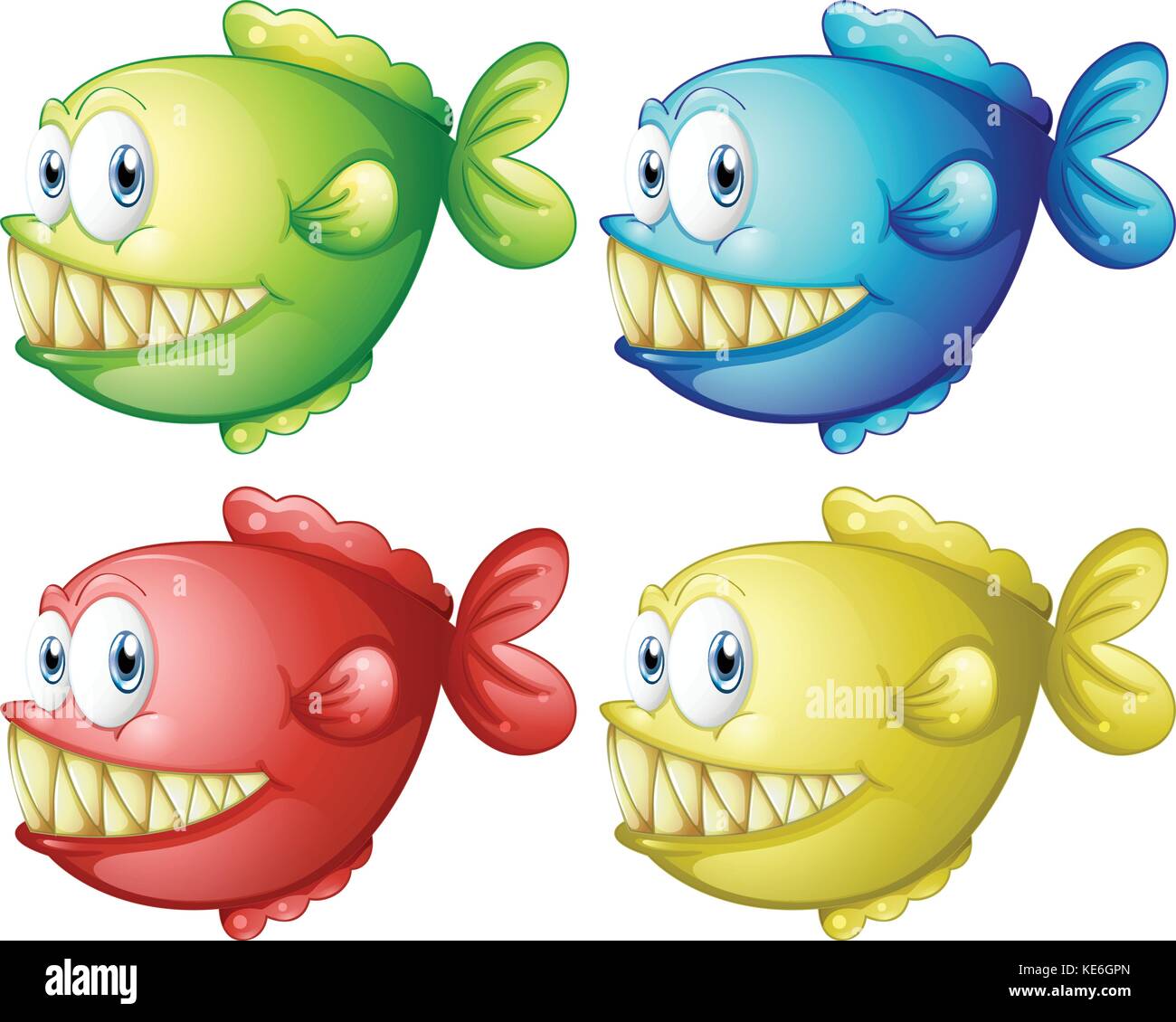 Fish in four different colors illustration Stock Vector Image & Art - Alamy