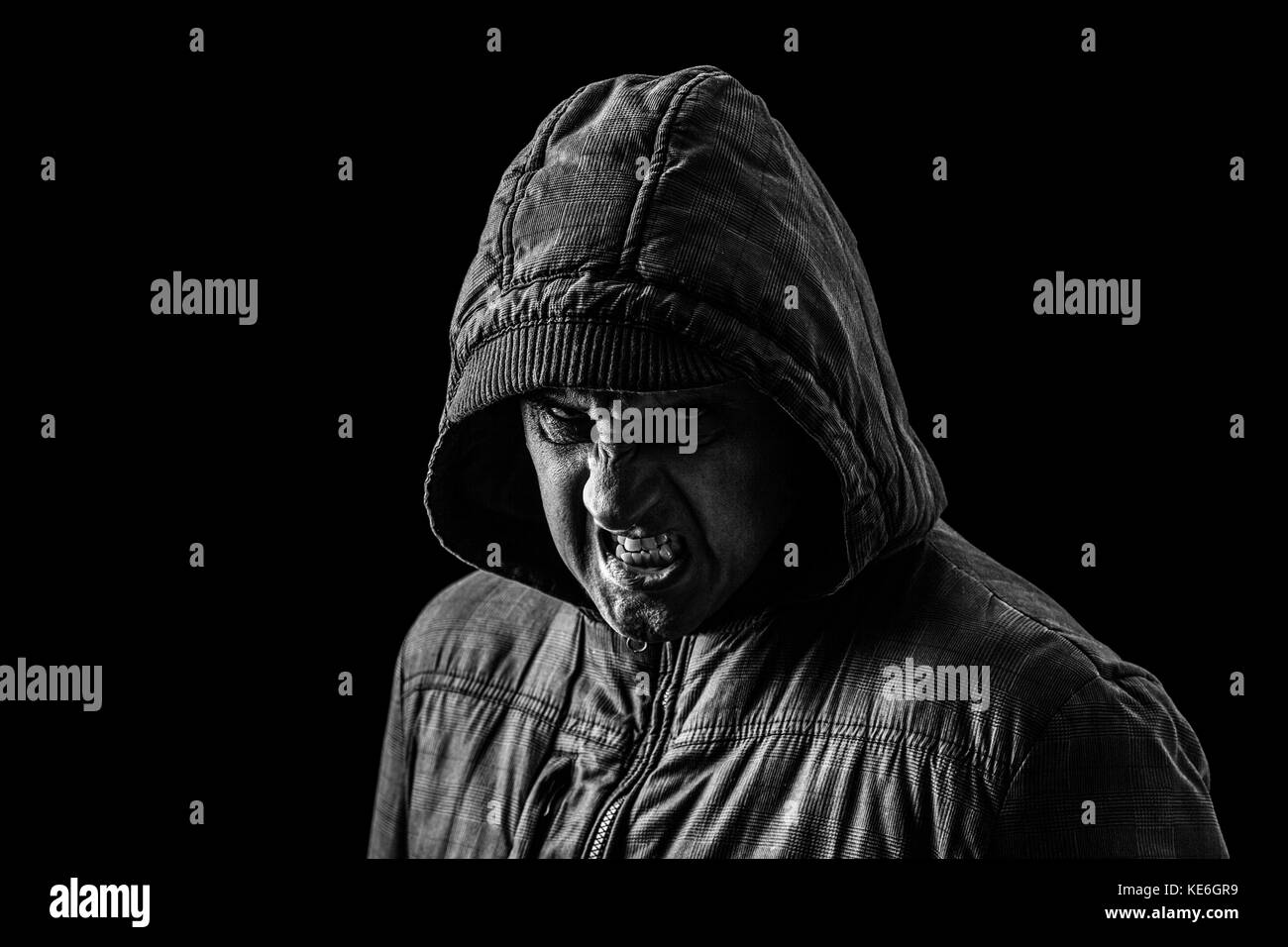 Angry man face black hi-res stock photography and images - Alamy