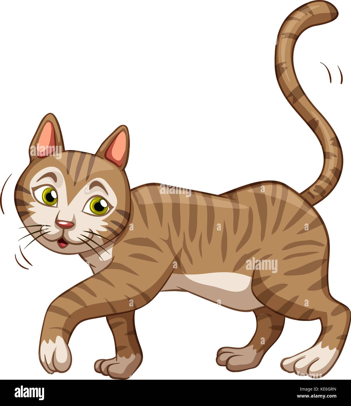 Happy Cartoon Cat Walking Clip Art Stock Vector (Royalty, 57% OFF