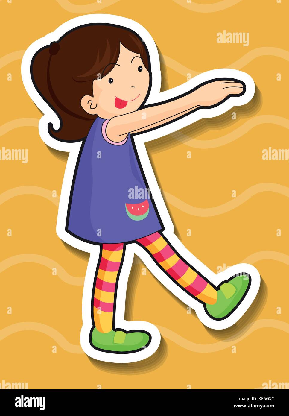 Little girl doing silly pose illustration Stock Vector Image & Art - Alamy