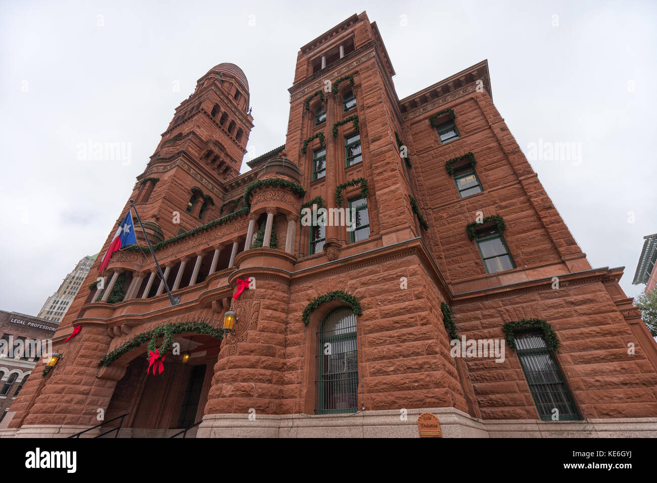 January 8, 2016 San Antonio: the Bexar county courthouse built of red ...