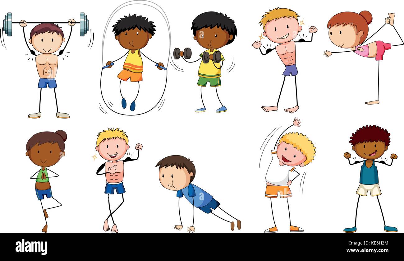 Man and woman working out illustration Stock Vector Image & Art - Alamy