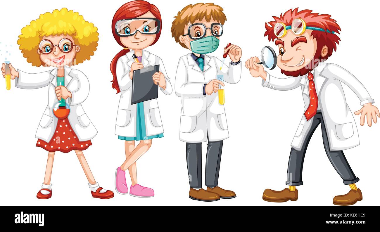 Female scientists vector Stock Vector Images - Alamy