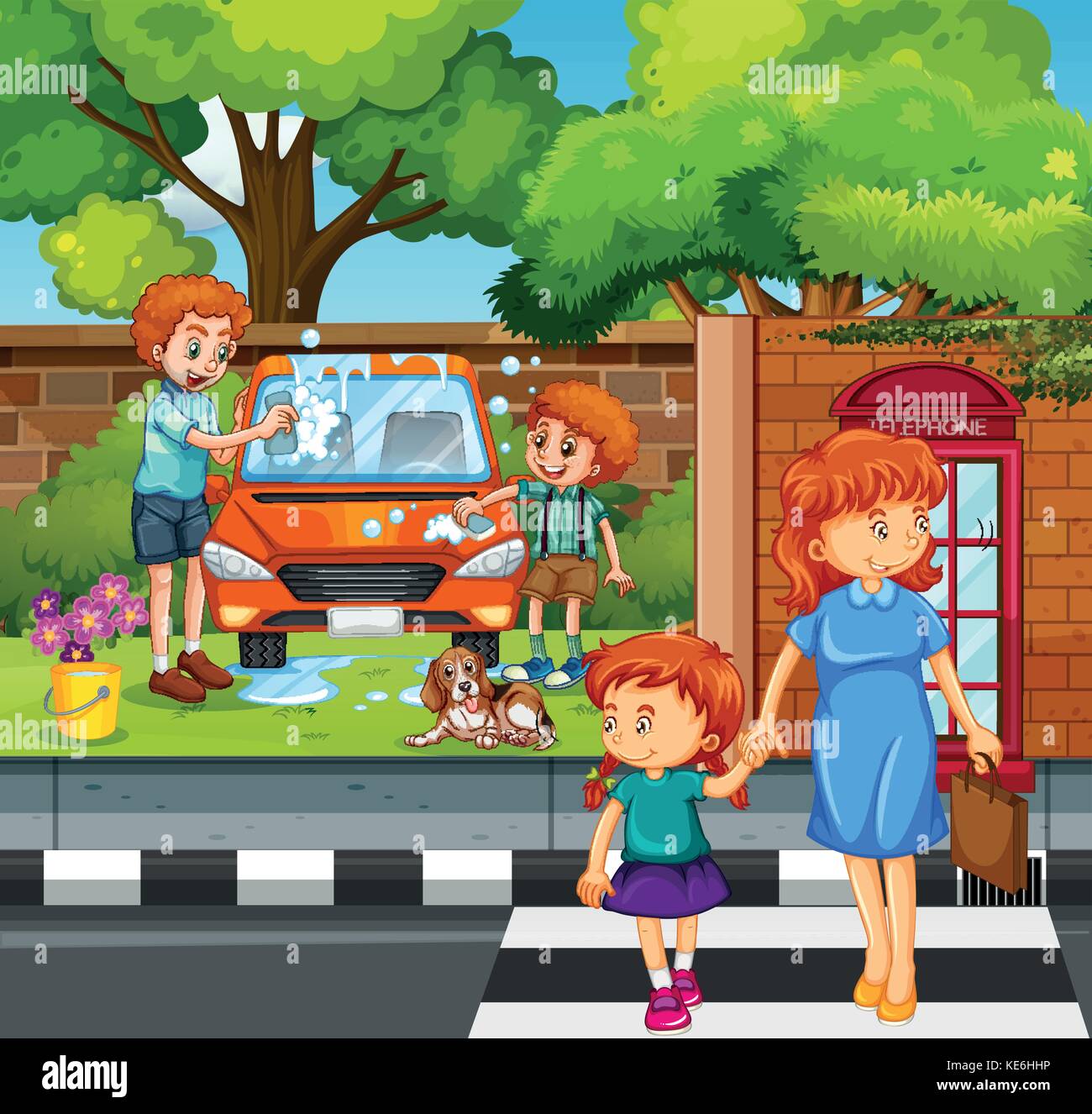 People doing activities outdoor illustration Stock Vector Image & Art ...