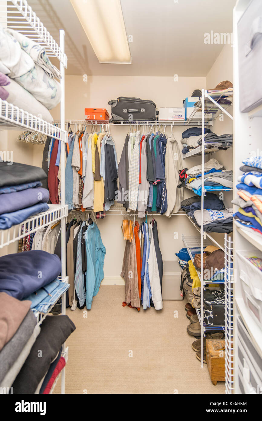 Closet interior of middle class American home in Kentucky USA Stock ...