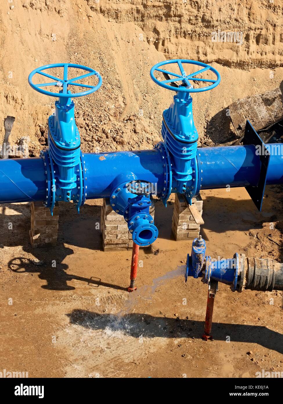 Drink Water Factory. Various pipelines, valve gates and metal pipes ...