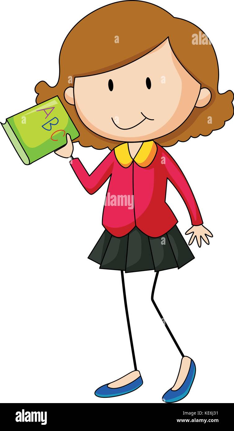 Girl book in green Stock Vector Images - Alamy